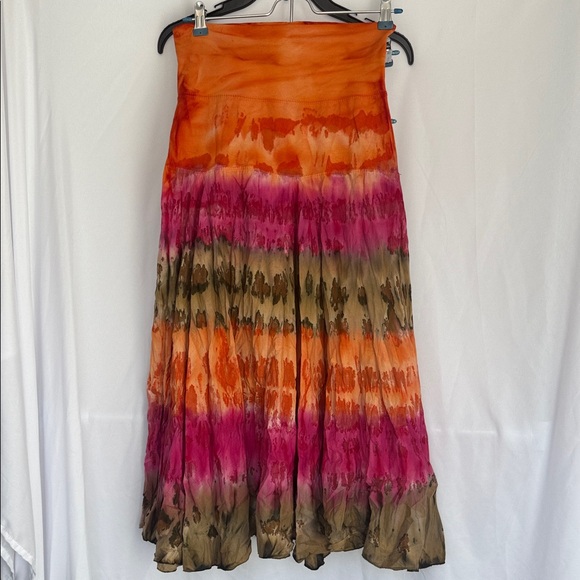 Raviya | Skirts | Raviya Vibrant Orange And Pink Maxi Skirt | Poshmark
